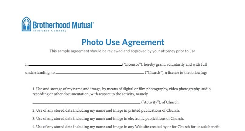 Photo Use Agreement Form | Faith Ventures